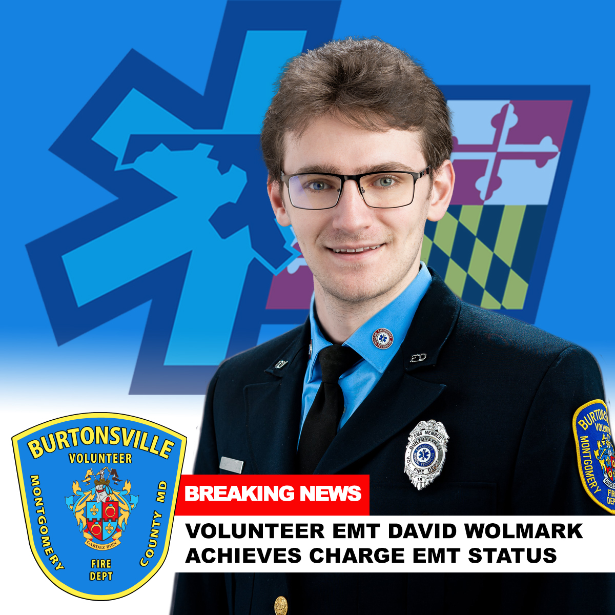 EMT Wolmark becomes Charge Aide - Burtonsville Volunteer Fire Department